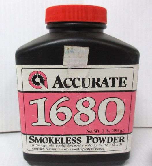 1 lb. Accurate 1680 smokeless powder - Albrecht Auction Service