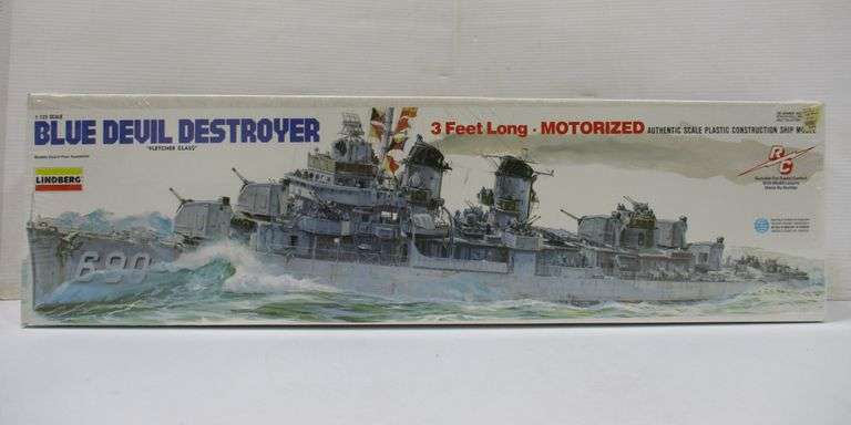 Lindberg Model kit, blue devil destroyer, "Fletcher Class", 1/125 scale ...