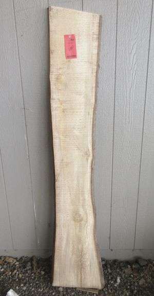 Hard maple board, live edge rough sawn, 12 ½” x 15”W x 1 ½”Thick x 73”L ...