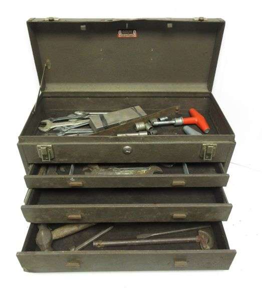 Kennedy Tool Box and Tools, Includes: Wrenches, Ratchets, 1/4" Ratchet ...