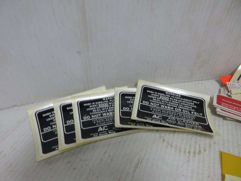 Over (100) 1960s/1970s GM Chevy Engine Decals - Albrecht Auction Service