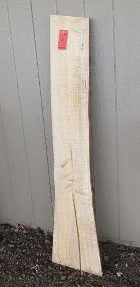 Hard maple board, live edge rough sawn, 12”-16”W x 1 ½”Thick x 72”L ...