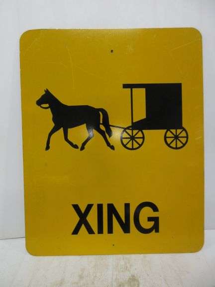Amish crossing street sign - Albrecht Auction Service