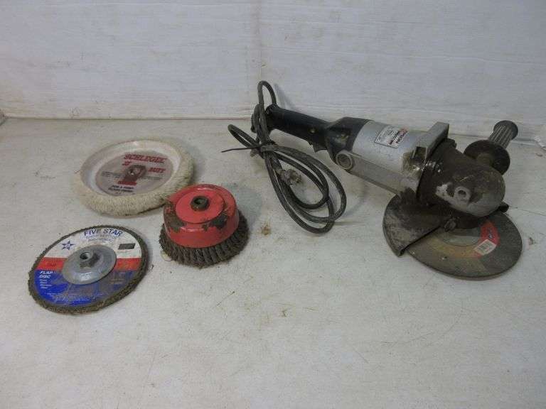 Jepson Model 4309 9" Disc Grinder with Disc, Wire Cup Wheel and Buffer ...
