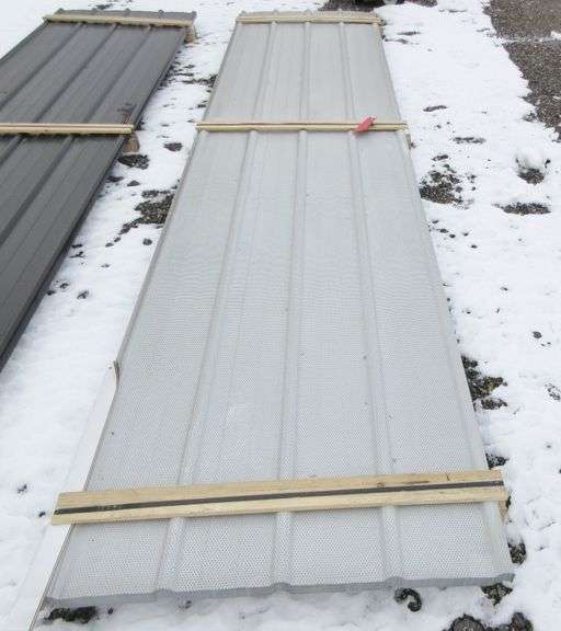 (50) Pieces of White Perforated Liner Pole Barn Panels - Albrecht ...