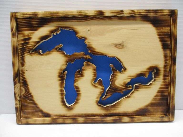 Wooden Great Lakes sign, 22 ½”W x 15 ½”H, in good condition - Albrecht ...