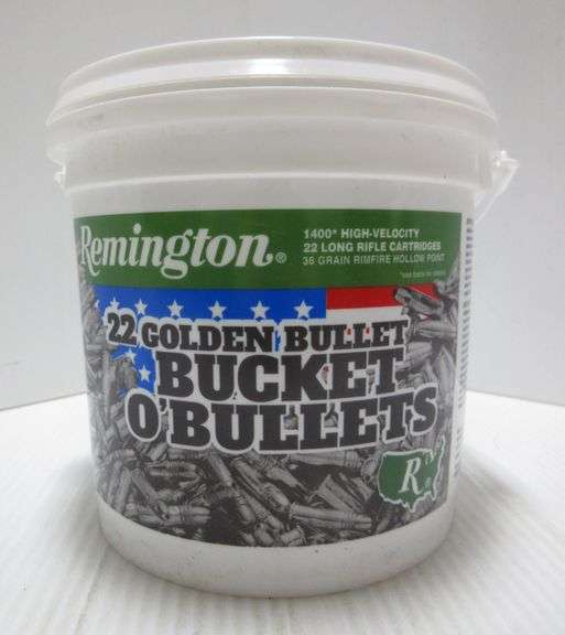 (1,400) Rounds of Remington .22 LR Golden Bullet, Bucket O'Bullets, 36 ...