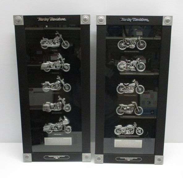 Set of (2) Harley Davidson motorcycle displays, 12"W x 25"H, very nice ...