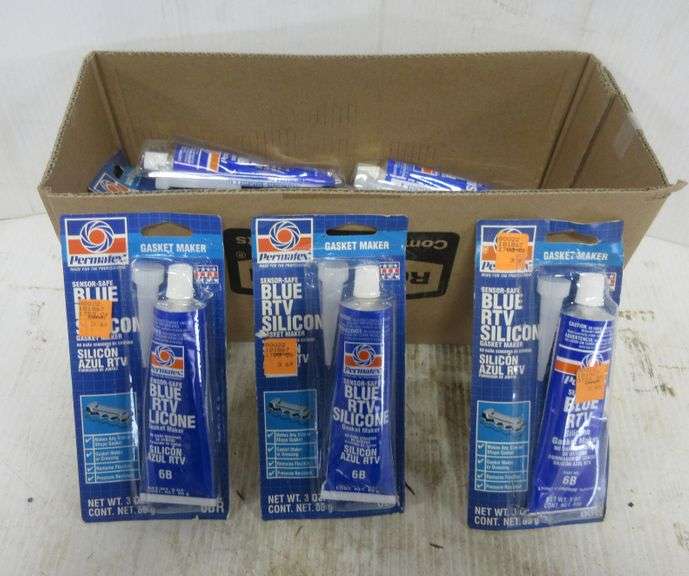 (12) 3 oz. Permatex Blue RTV Silicone Gasket Markers - Albrecht Auction ...