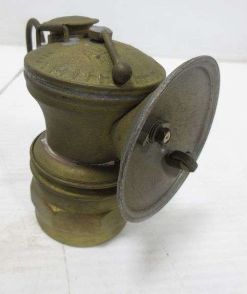 Antique brass coal miners lantern/lamp, hooks on helmet, 3 ½”H, Made in ...