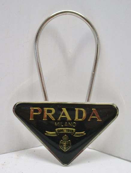 Authentic Prada keychain/bag charm. Logo front, stamped Prada Milano ...