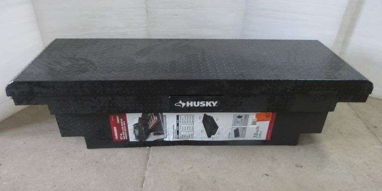 Crossbed truck tool box, low profile, matte black, aluminum, husky ...