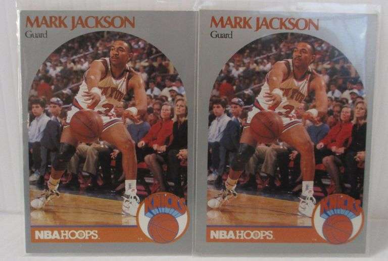 (2) 1990 NBA Hoops Mark Jackson cards, "Famous Menendez Bros. in Front ...