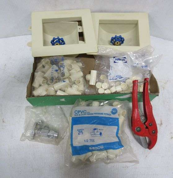 ½ CPVC fittings with one pipe cutter, also (2) In wall ice maker boxes ...