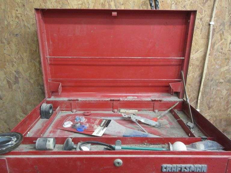 Craftsman Stackable Rolling Tool Box with Some Contents and Side Tray ...