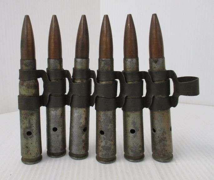(6) Belted 50-Cal. training rounds - Albrecht Auction Service