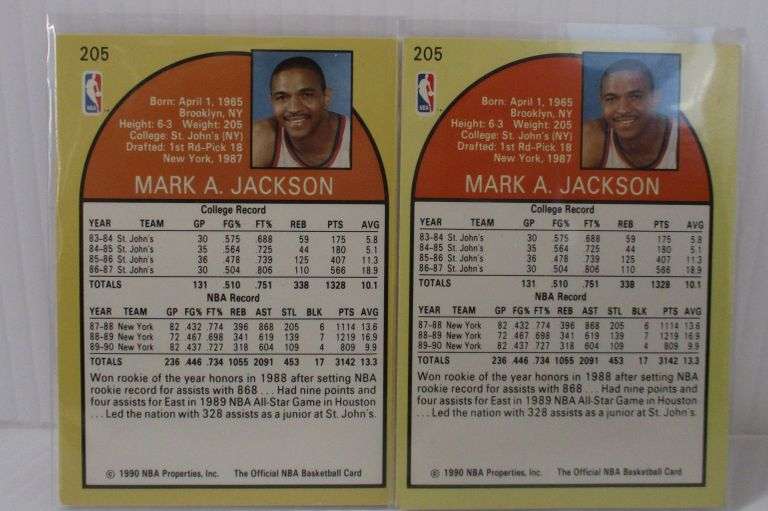 (2) 1990 NBA Hoops Mark Jackson cards, "Famous Menendez Bros. in Front ...