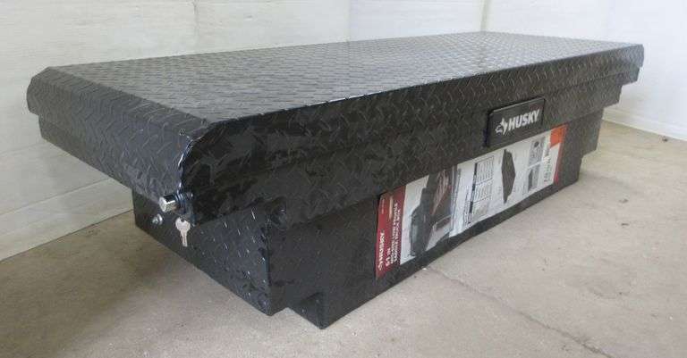 Crossbed truck tool box, low profile, matte black, aluminum, husky ...