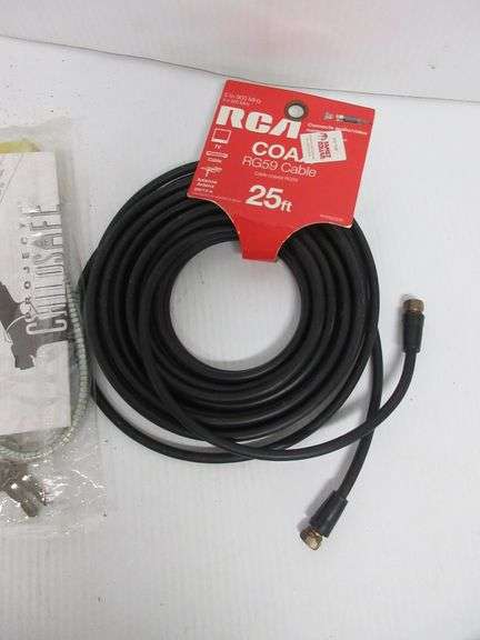 Coax cable, new; (2) Gun locks; Craftsman rain suit - Albrecht Auction ...