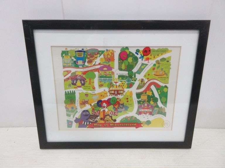 Limited edition McDonalds map of McDonald land, artwork, excellent ...