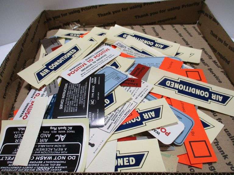 Over (100) 1960s to 1970s GM Chevy engine decals, NOS - Albrecht ...