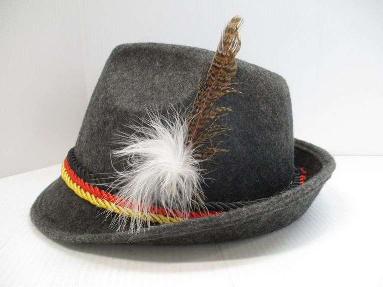 German Bavarian Alpine fedora hat with feather, like new - Albrecht ...