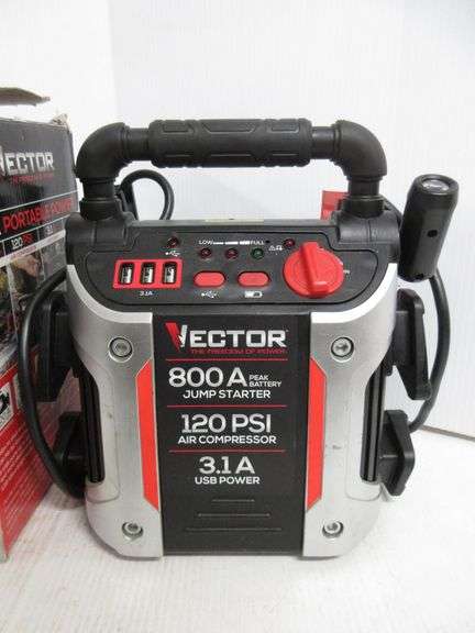 Vector 800-AMP Jump Start 120 PSI Air compressor with three USB ports ...