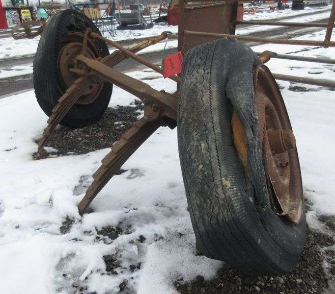 Chevrolet pickup front axle, 1950s era with 15" six-lug wheels ...