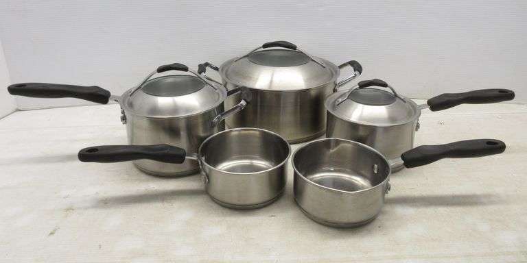 Eight-piece Taste of Home by Wearever stainless steel pot/pan set ...