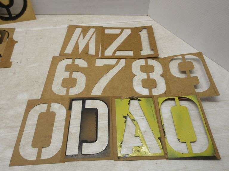 Stencils, used, heavy wear - Albrecht Auction Service