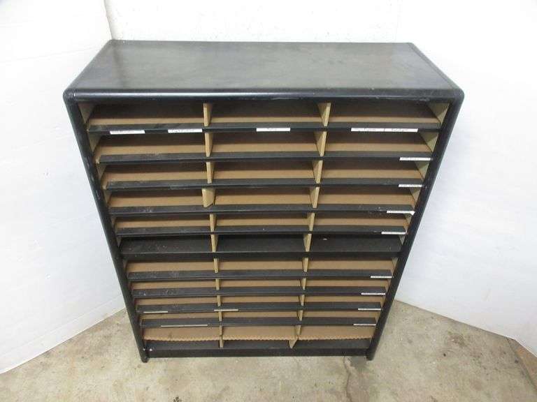 Large paper file cabinet, 33"W x 14"D x 39"H, metal construction ...