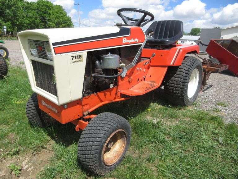 Simplicity 7116 lawn tractor with cultivator, does not burn oil, tight ...