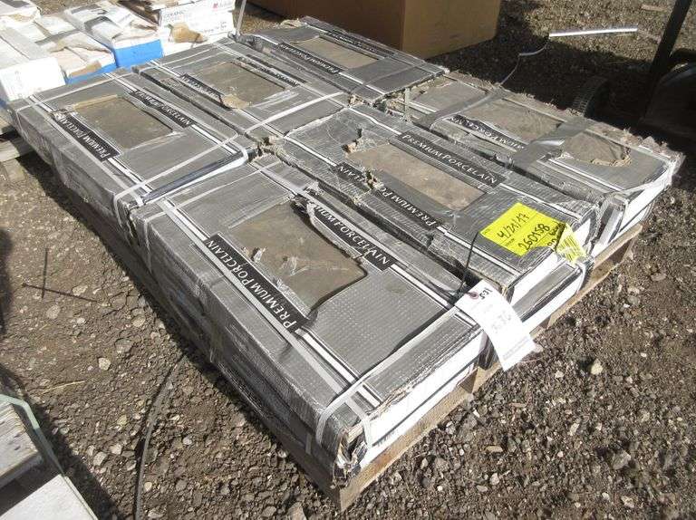 (12) Boxes of premium porcelain brown tile, per box 16 sq. ft/ 18 tile ...