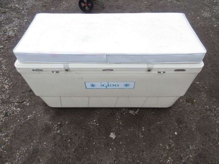 (2) Coolers: 1- Large Igloo cooler with attached pad, 41"L, top needs ...