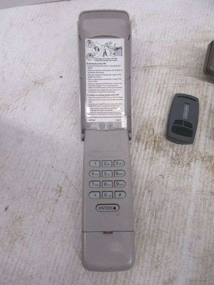 (4) Craftsman garage door opener remotes: 1- Keypad remote model 139. ...