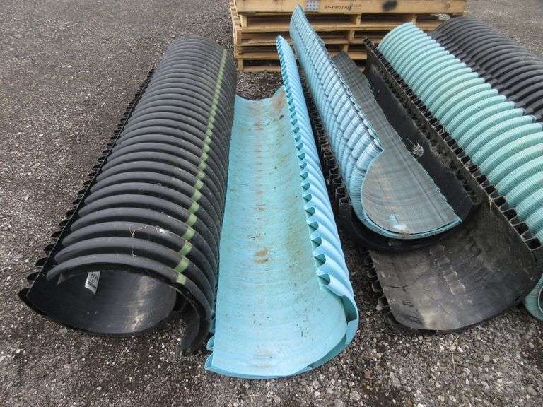 (11) Plastic culverts, cut horizontally, 80"L x 18"W at top, used ...