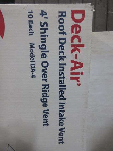 Lomanco Deck-Air 4' shingle over roof deck intake vent, box of (10), NIB - Albrecht Auction Service