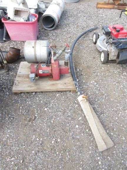 Red jacket pump and intake hose, 20" x 23" x 15", used - Albrecht ...