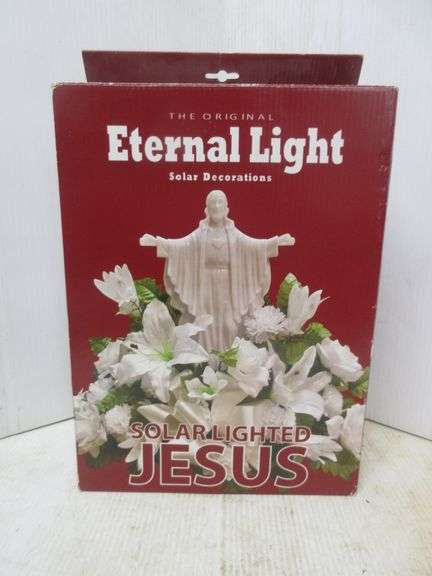 New Solar lighted Jesus by Eternal Light, heartfelt memorial, 10" x 13 ...