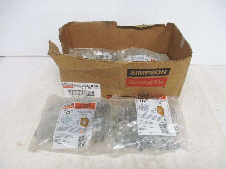 (7) Packs of 50 each 1/2" plywood sheathing clips by Simpson Strong Tie ...