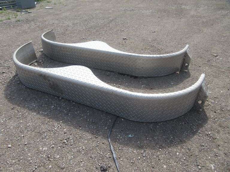 (2) Heavy steel truck fenders, extra wide heavy duty, steel truck ...