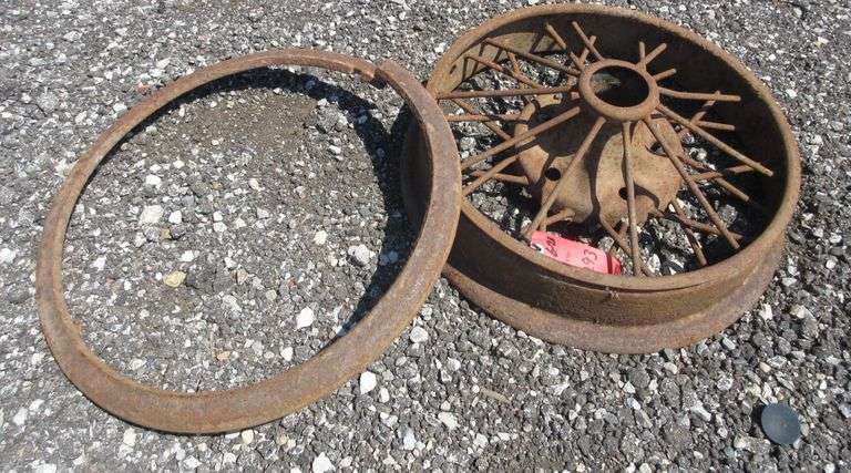 20" Antique wheel steel spoked split rim wheel, 19" x 6" - Albrecht ...