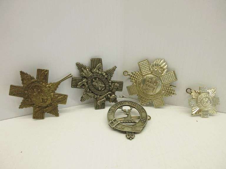 (5) Glengarry hat pins, includes: Highland cyclist battalion ...