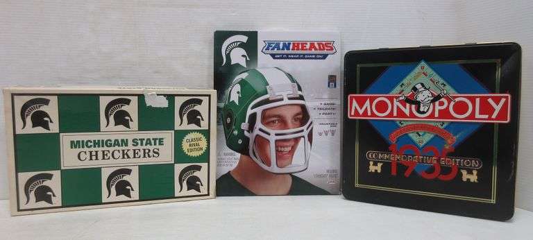 Three-piece Michigan State memorabilia, includes: football fans head ...