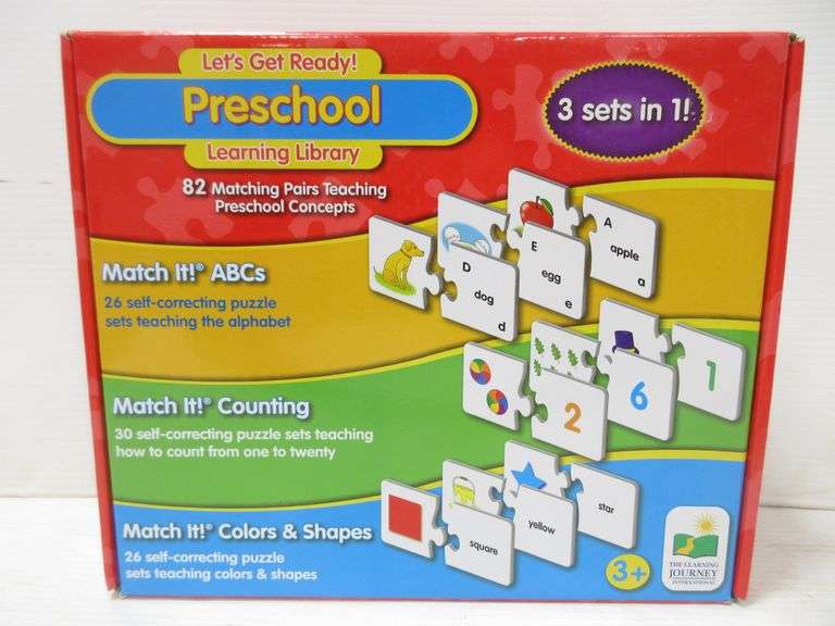 The Learning Journey "Let's Get Ready for Pre-School", includes: (26) Match-It ABCs, (30) Match ...