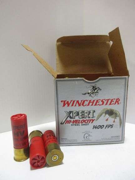 (25) Rounds of Winchester Hi-Velocity steel shot, 12-gauge, No. 4 shot ...