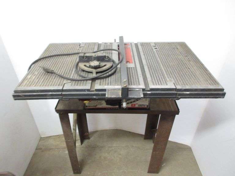 8" Craftsman benchtop table saw with a new blade and homemade steel ...