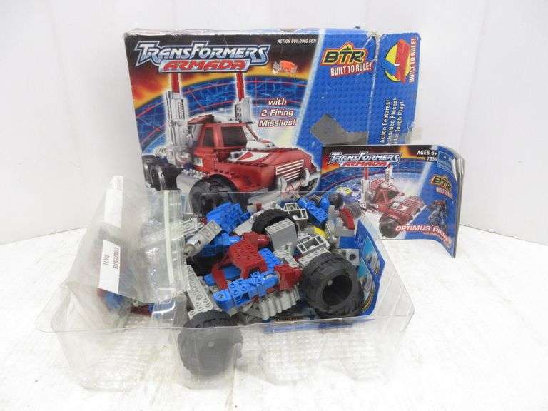 BTR Transformers Optimus Prime building set, box has wear, all pieces ...