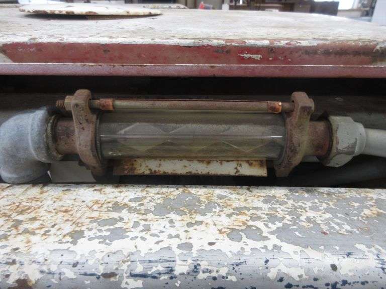 Bowser Siamese Rol-Way gas pump, 30"W x 20"D x 58"H, missing glass ...