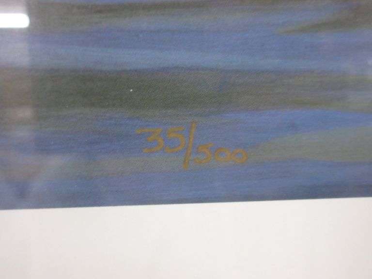 Large Paco Young hand signed "Battenkill Evening" art print, no. 35/500 ...